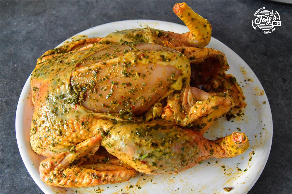 Kip uit de Landes, Indian BBQ spitroast.. GUSTOR Meat Boutique